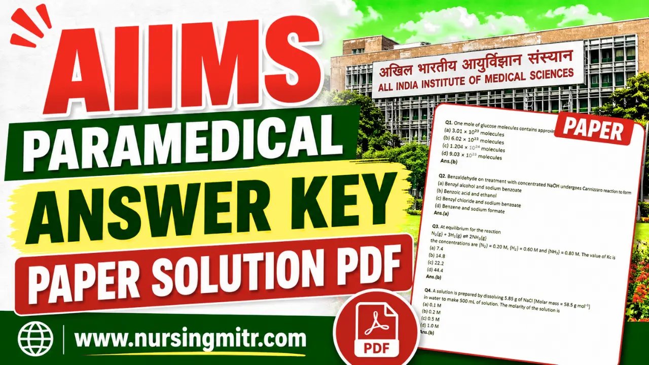 AIIMS BSc Nursing Answer Key 2026: Shift 1 & Shift 2 Question Paper ...